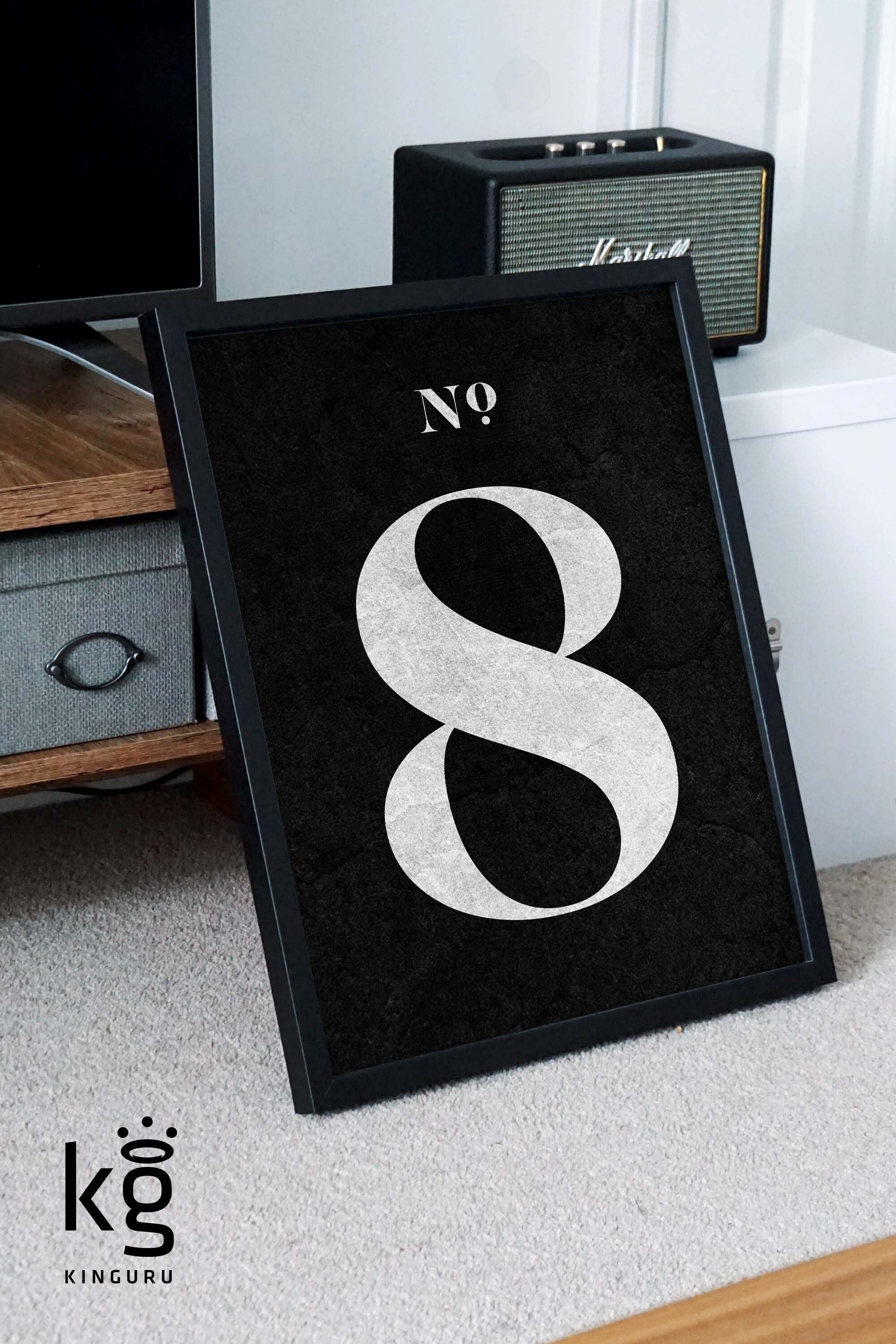 Number Print. 8. EIGHT. Modern Typography. Minimalist Wall Decor. High ...