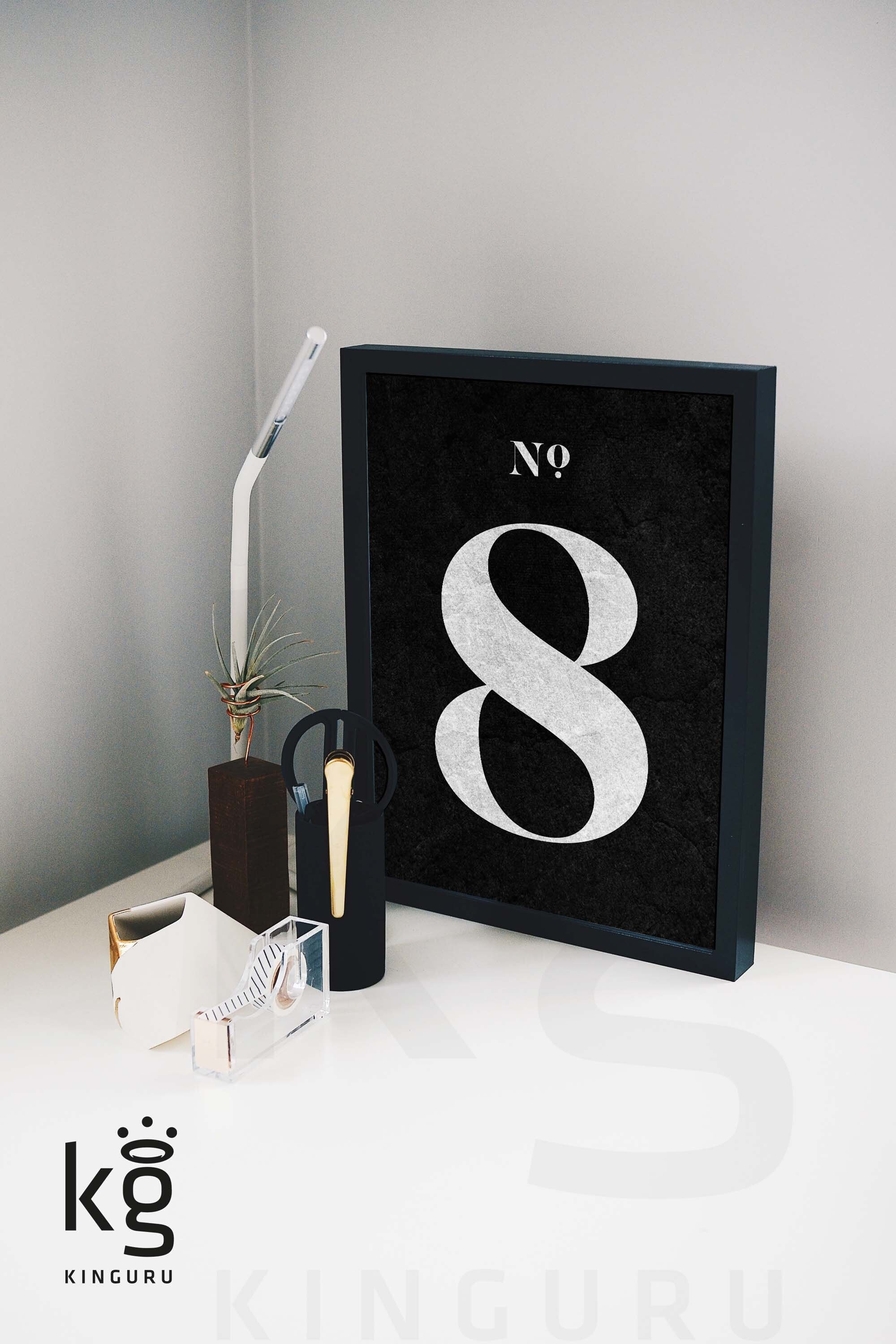 Number Print. 8. EIGHT. Modern Typography. Minimalist Wall Decor. High ...