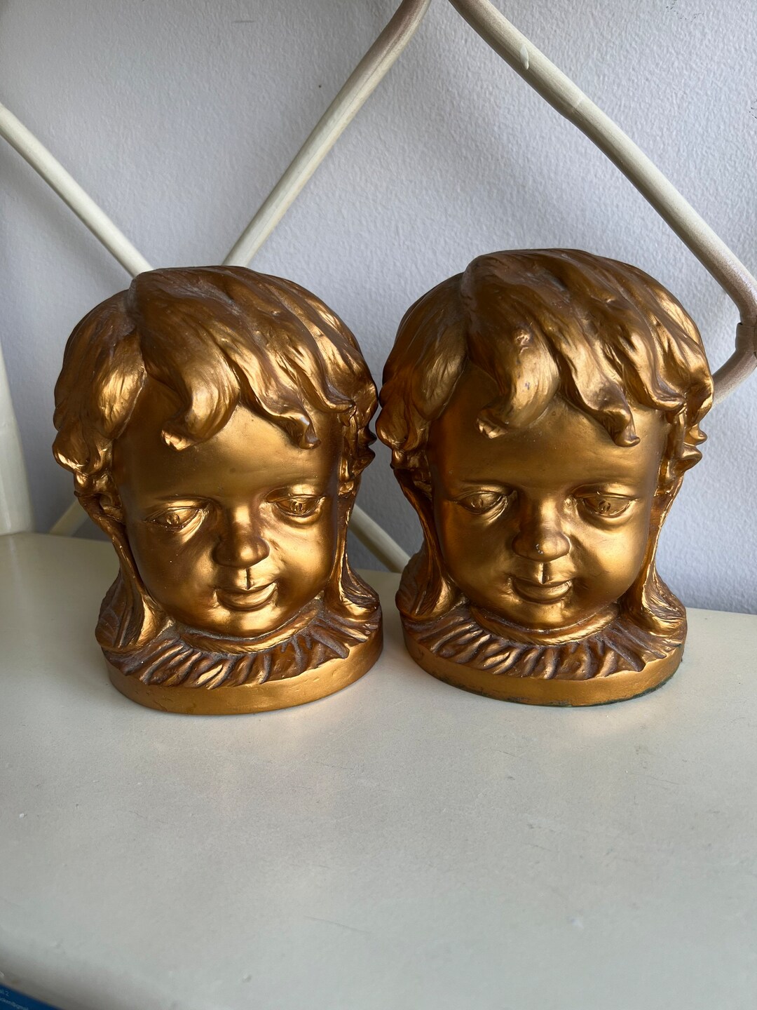 Vintage Cherub Bookends. Gold Bookends. Decorative Piece. - Etsy