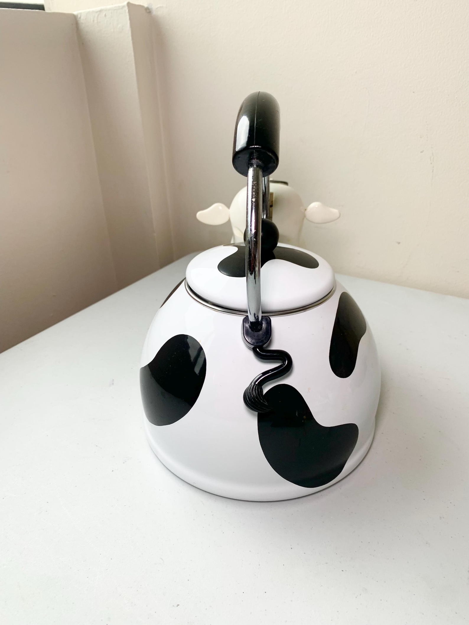 Vintage Kamenstein COW Whistling Enamel Tea Kettle. 1992 Cow Tea Kettle ...