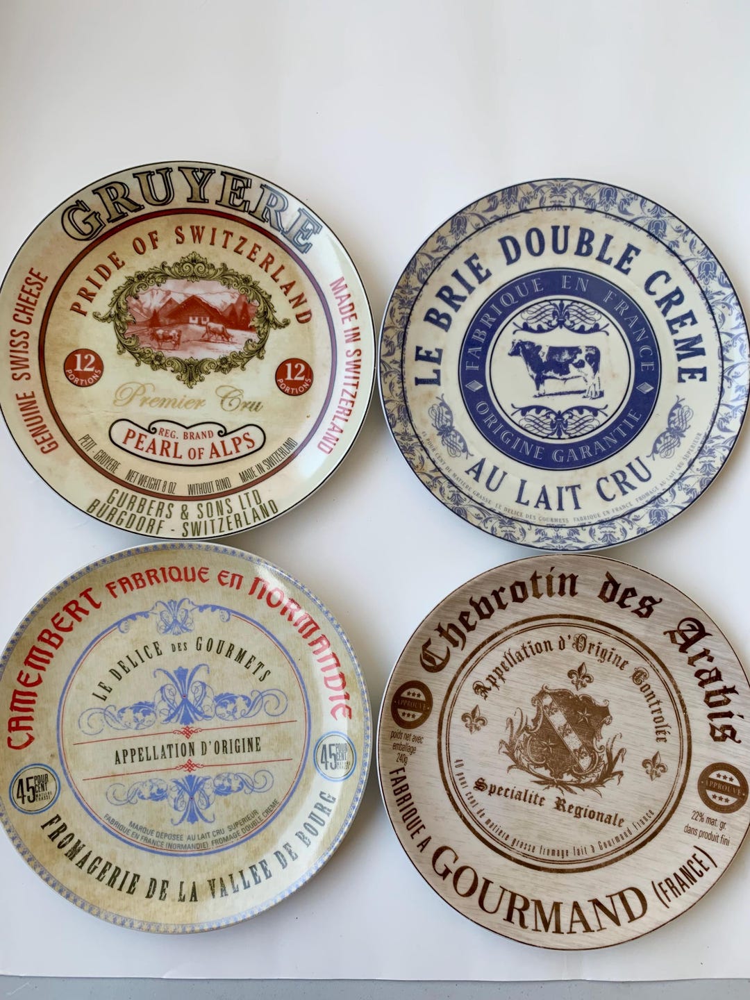 Set of 4pcs Camembert Cheese Fromage Gourmet Cheese Plates ...