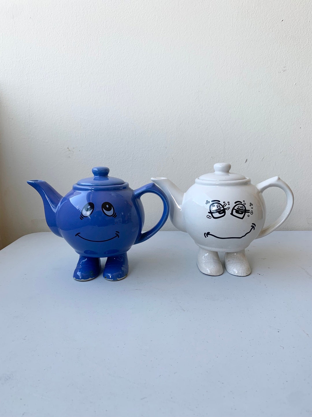 Vintage Anthropomorphic Smiley Face Teapot With Legs. 1980s Cute Smiley ...