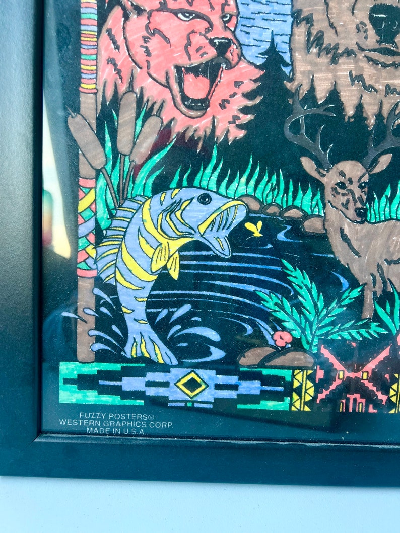 Wildlife 1997 Fuzzy Framed 16x20 Poster Western Graphics - Etsy