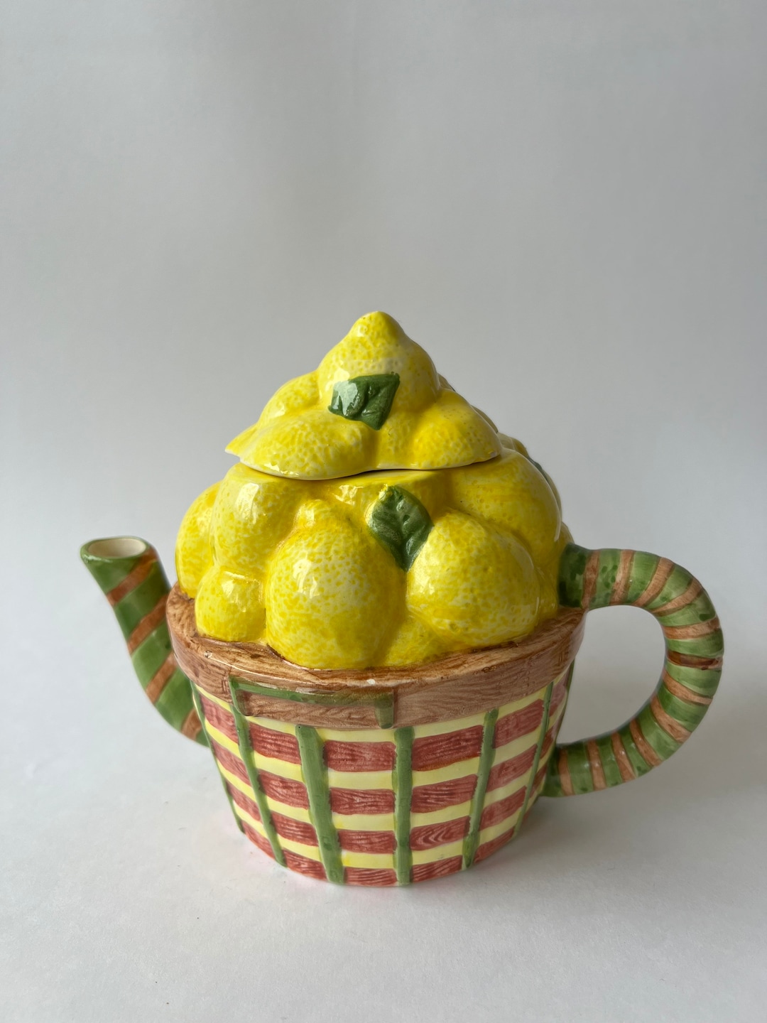 Vintage Lemon Teapot. Gift for Tealover, Funky Teapot. Pink Teapot ...
