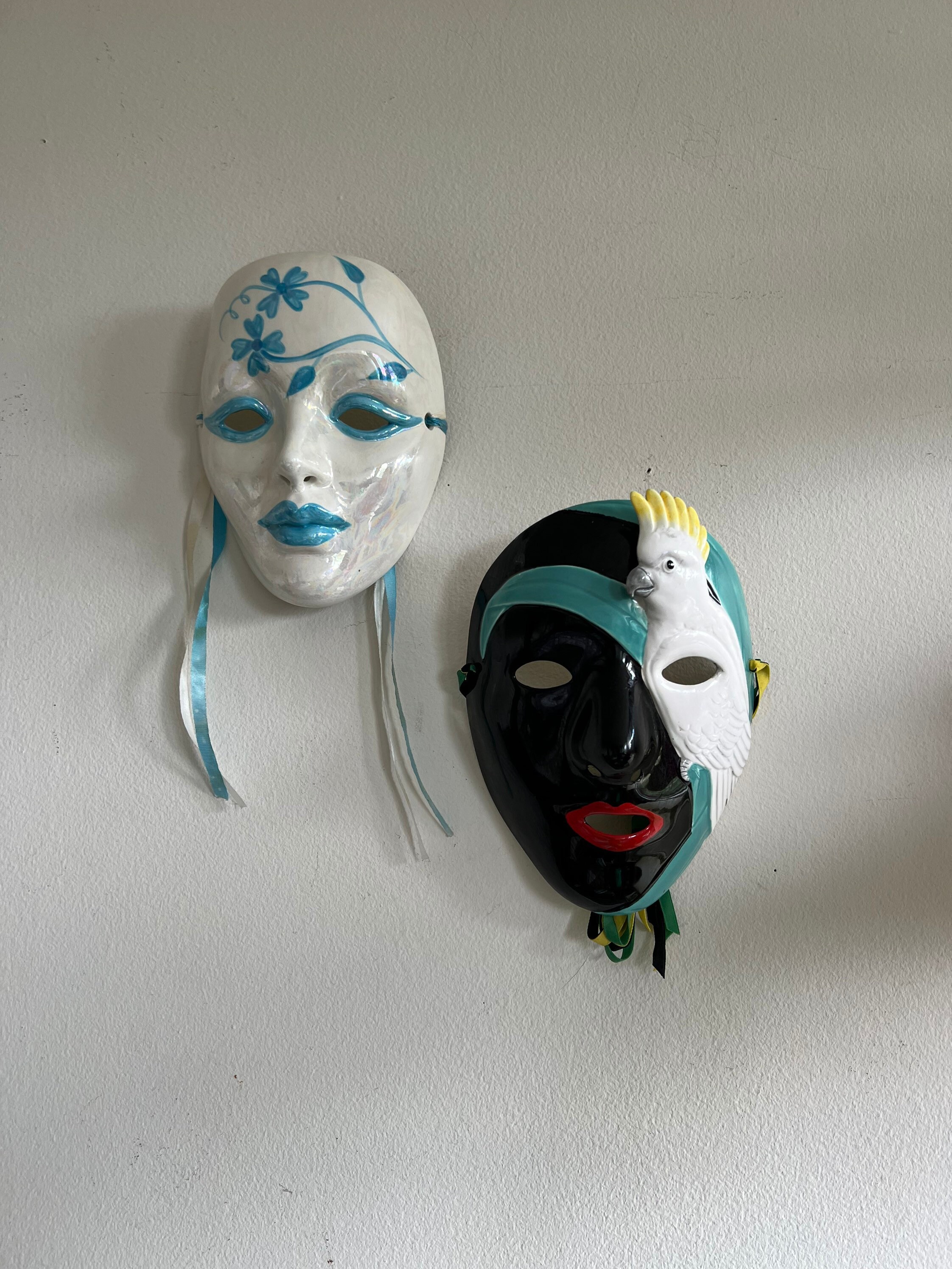 Vintage Ceramic Face Mask. Fancy Party Wall Decor. 80s Wall Decoration ...