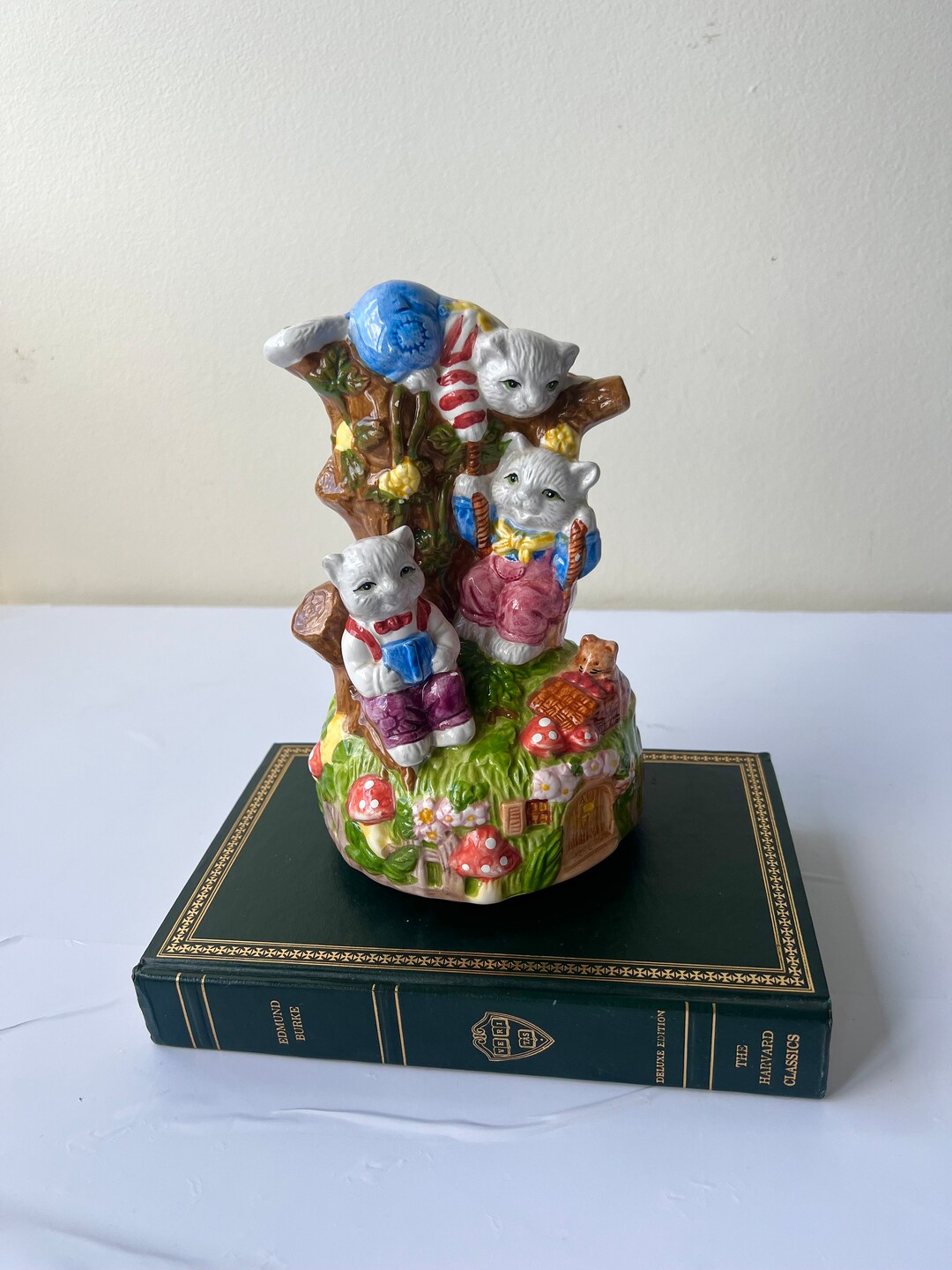 Vintage Music Box. Cat Musical Box. Ceramic Music Box. Mushroom Decor ...