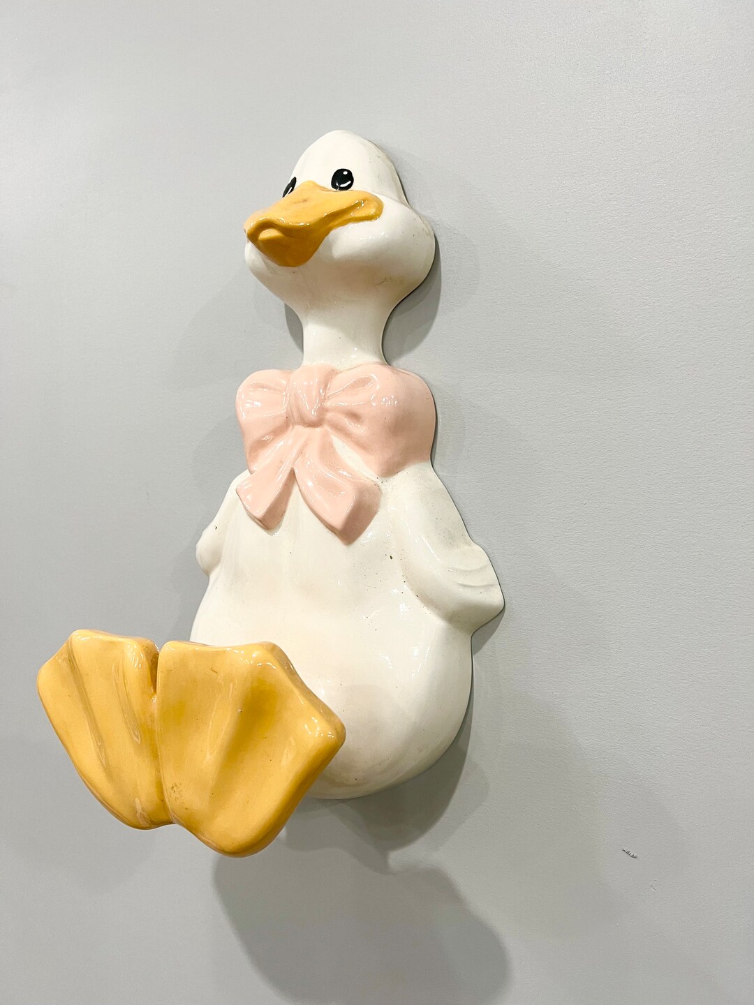Ente keramischen Wanddekor. Vintage Wanddeko. Wandtasche aus Keramik ...