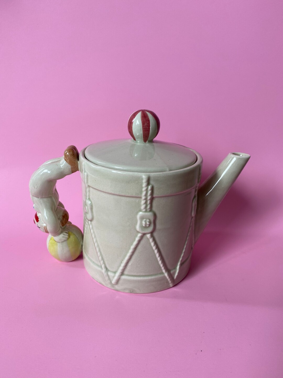 Vintage Carnival Teapot. Vintage Clown Teapot. Carnival Teapot. Ceramic ...