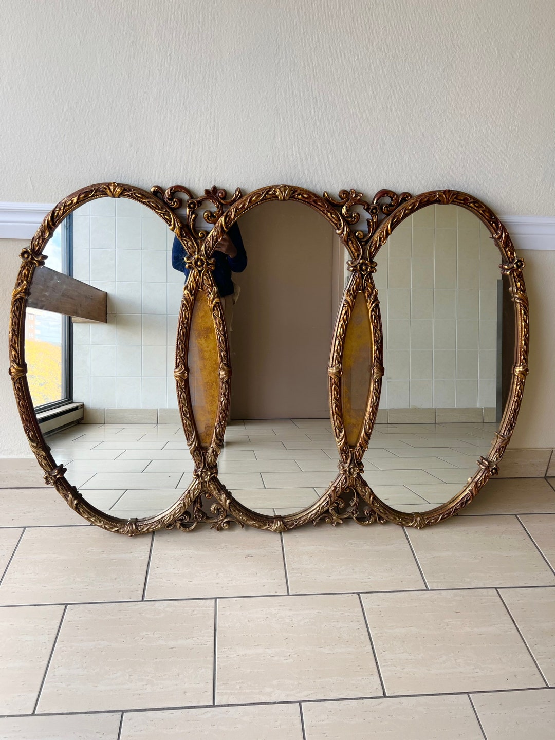 Vintage Triple Mirror Vintage Ornate Mirror French Style - Etsy