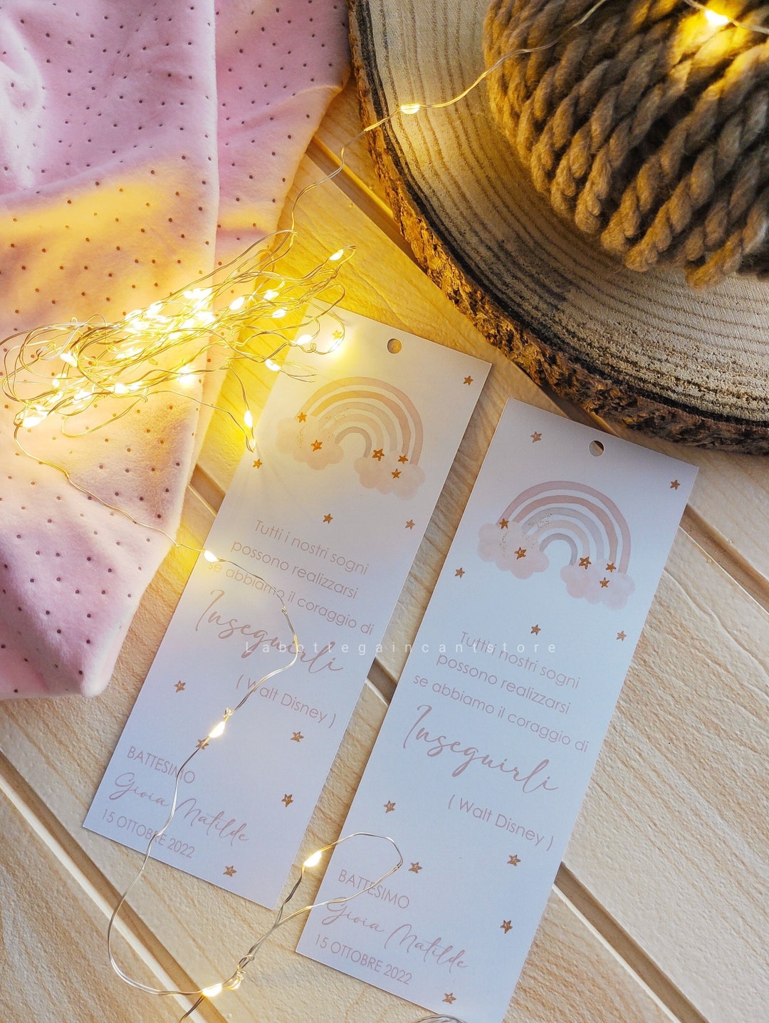 CUSTOMIZABLE Placeholder With Pink Rainbow and Golden Stars - Etsy