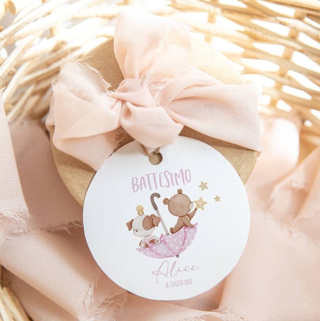 Sep 20 Baby Girl Baptism/birth Tags With Beautiful and - Etsy