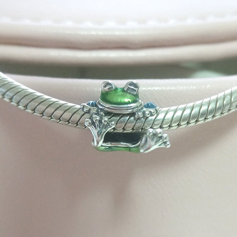Sterling Silver Frog Charm - Etsy