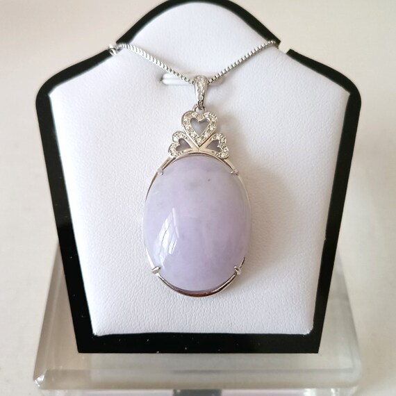 Natural Purple Jadeite Gem Necklace / Purple jade Pendant / | Etsy