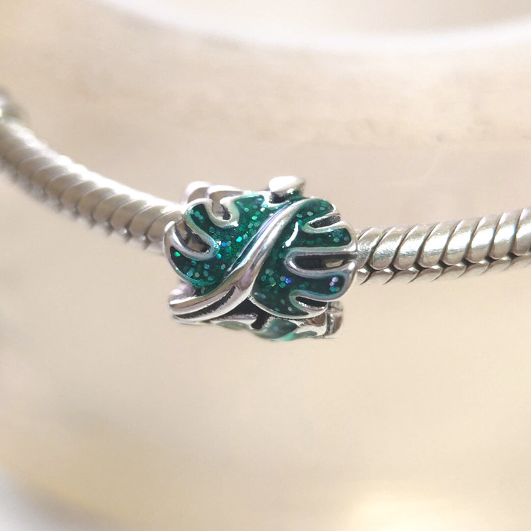 Green Monstera Leaves Charm for Pandora Bracelet/gift for Her/necklace ...