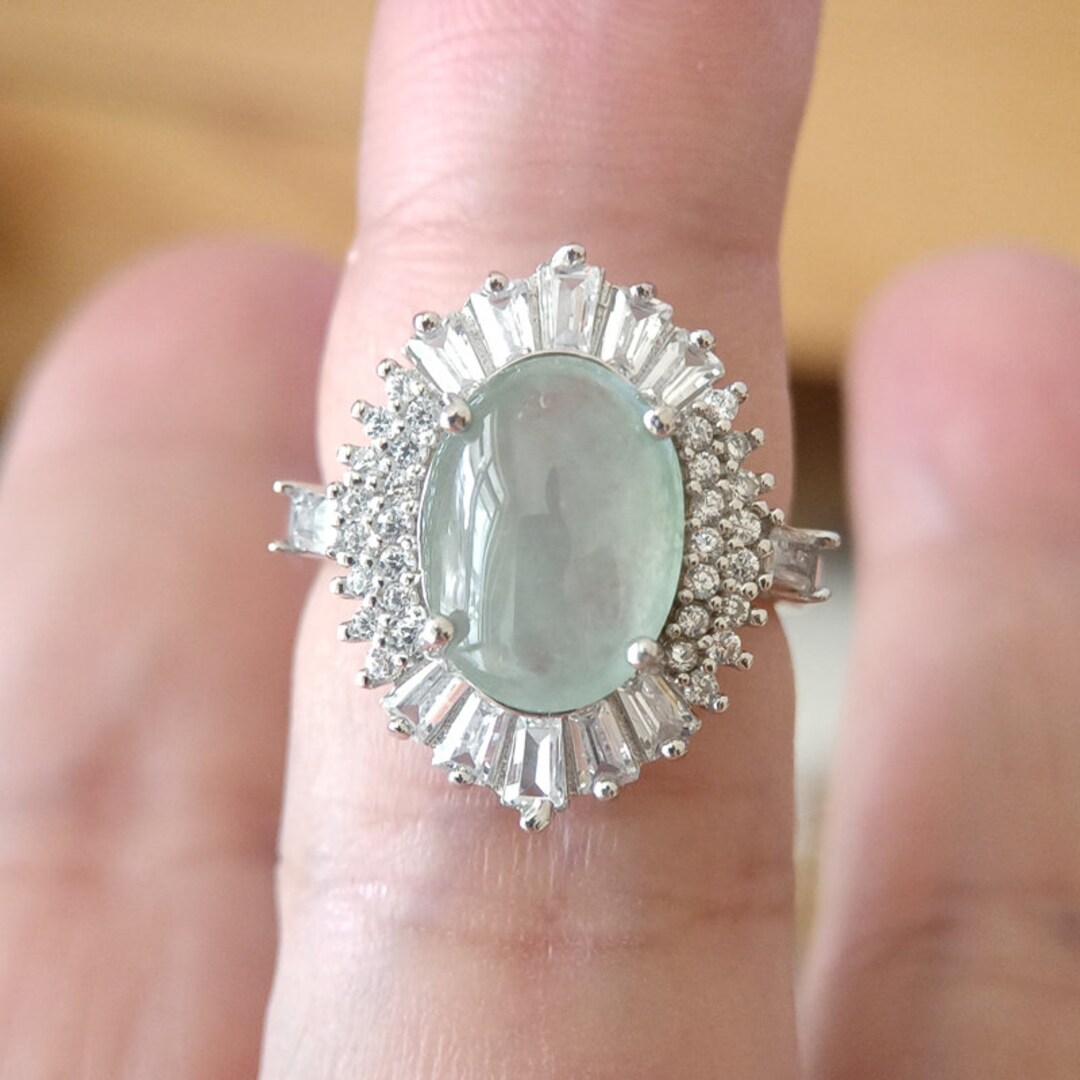 Jade Ring Ice Shallow Lake Water Blue Transparency Jadeite Rings ...