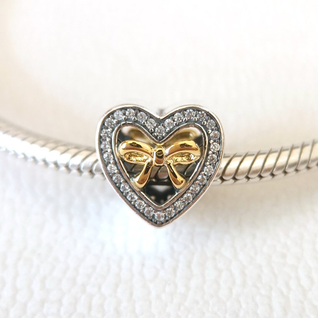 Heart Bow Charm Fits Pandora Bracelet/gift for Her/necklace Pendant ...