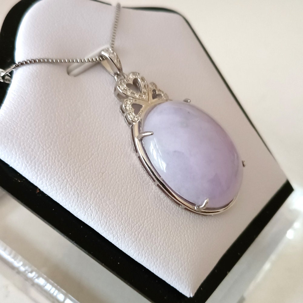 Natural Purple Jadeite Gem Necklace / Purple jade Pendant / | Etsy