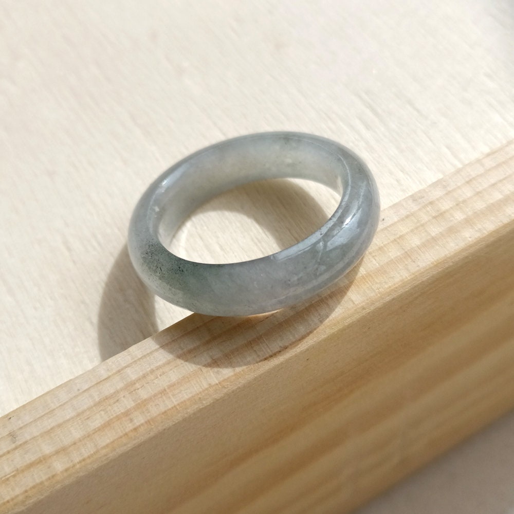 7.5US Jade Ring /ice Smoke Grey Jade Rings for Woman Jewelry / - Etsy
