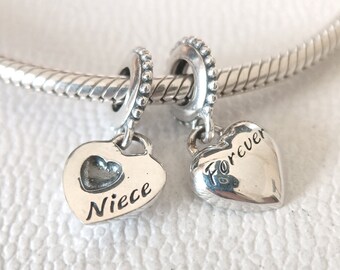 Tante Niece Split Heart Baumeln Charm fur Pandora Armband Geschenk fur Sie Schmuck fur Frauen Madchen Geschenk 925 Silber European Charm Bead Etsy