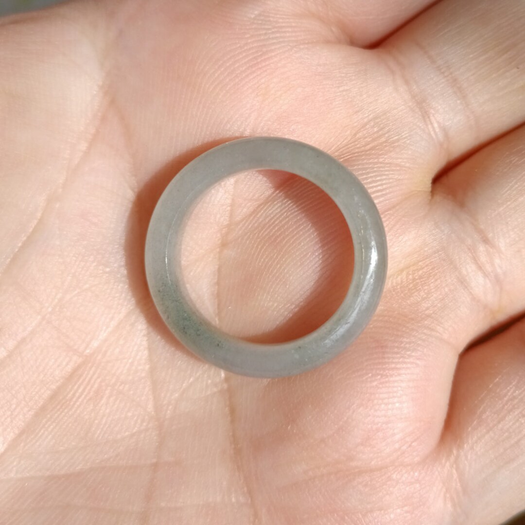 7.5US Jade Ring /ice Smoke Grey Jade Rings for Woman Jewelry / Burma ...