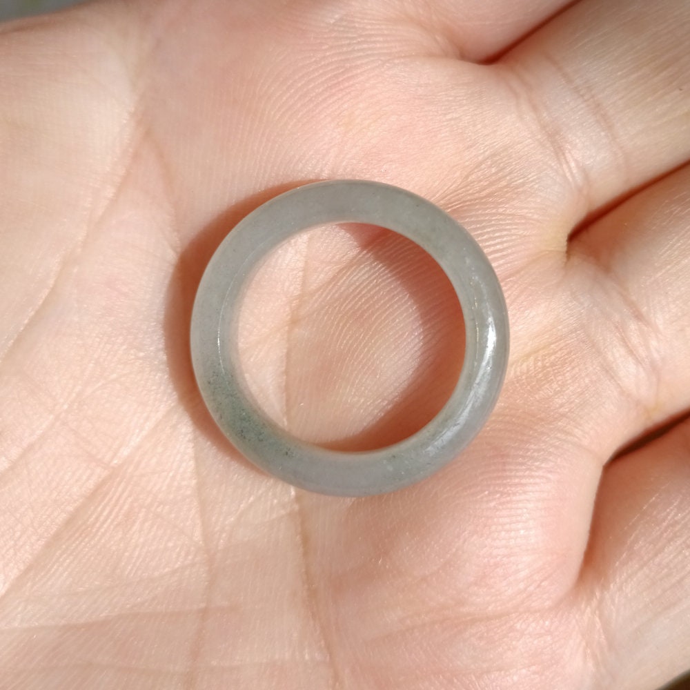 7.5US Jade Ring /ice Smoke Grey Jade Rings for Woman Jewelry / - Etsy