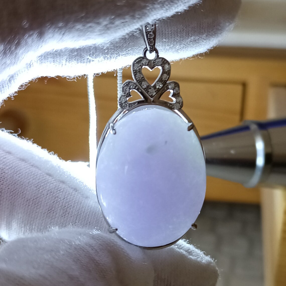 Natural Purple Jadeite Gem Necklace / Purple jade Pendant / | Etsy