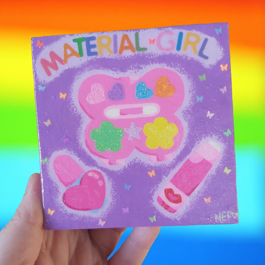 Material Girl Acrylic Painting Y2k Y2K Nostalgic - Etsy