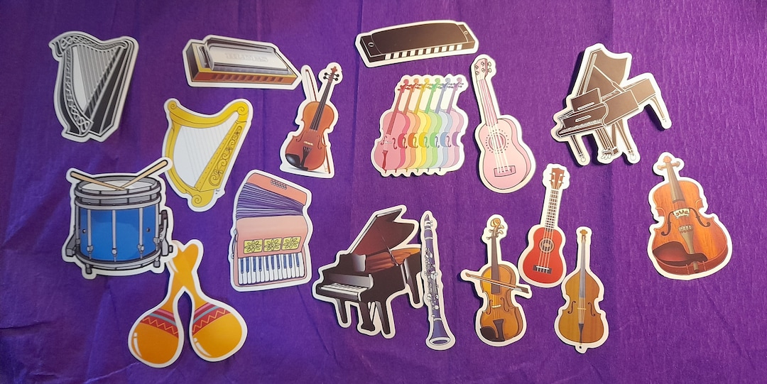 Musical Instrument Stickers: Cartoon Graffiti Decals (25/50PCS) - Etsy