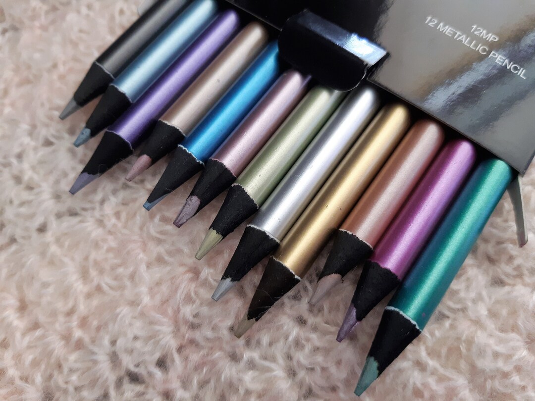 Metallic Pencil Colored Drawing Pencil 12 Colors Sketching - Etsy