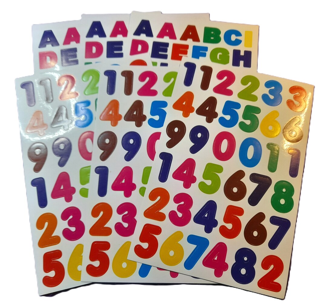 Colorful Letter and Number Stickers: School Scrapbooking Set - Etsy