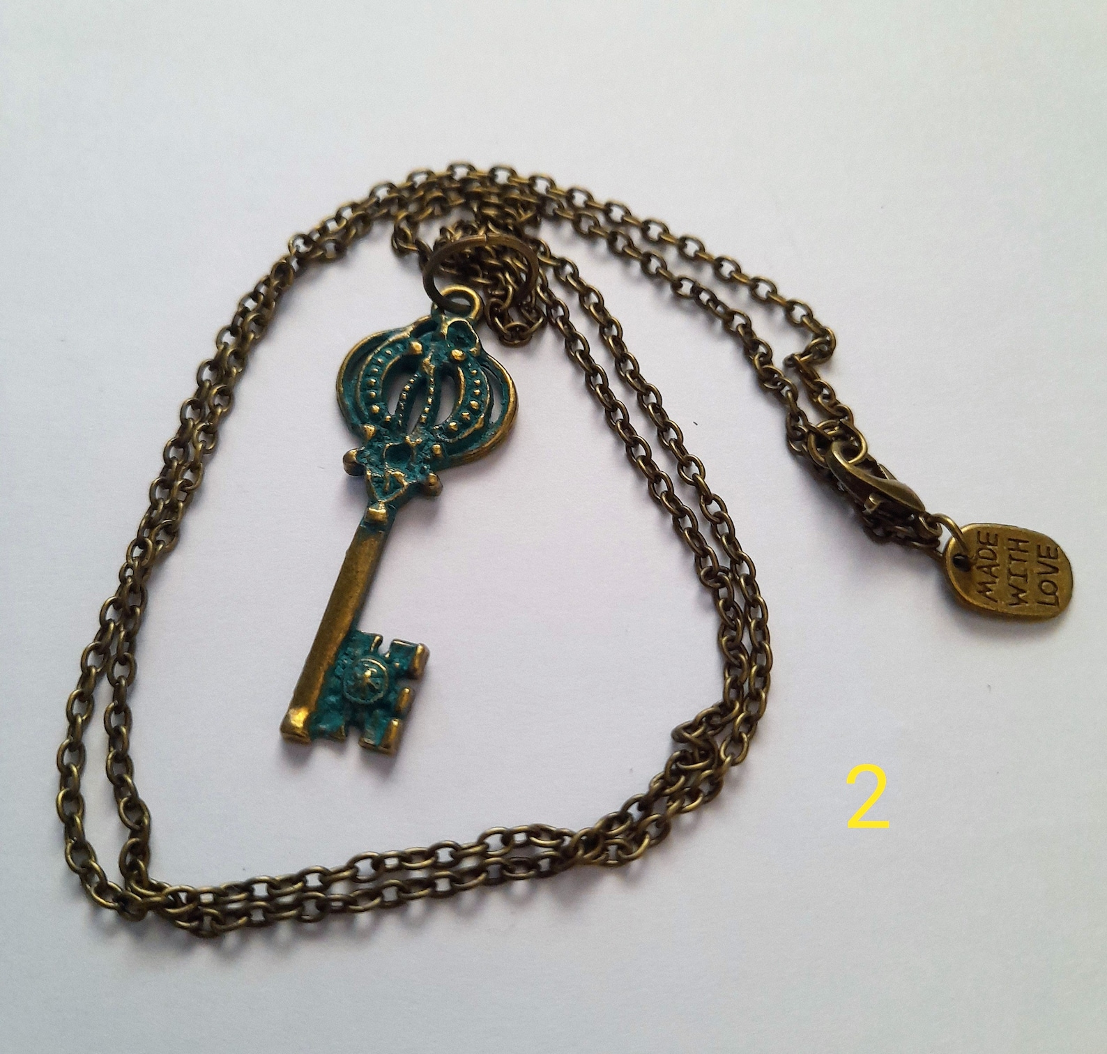 Medieval Key Pendant Necklace: Bronze Alloy, 60cm Chain - Etsy