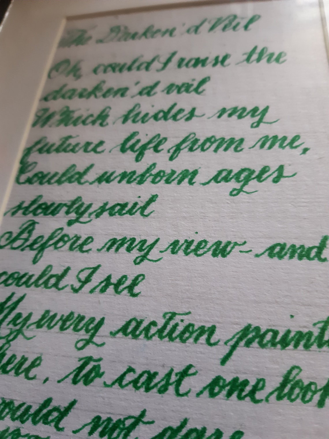 Poetry Handwritten With Pointed Pen With Frame Ready to | Etsy