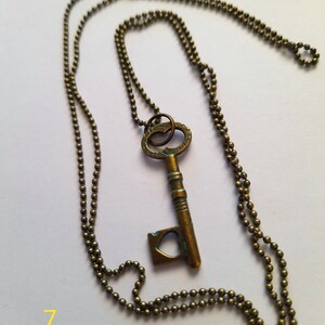 Medieval Key Pendant Necklace: Bronze Alloy, 60cm Chain - Etsy