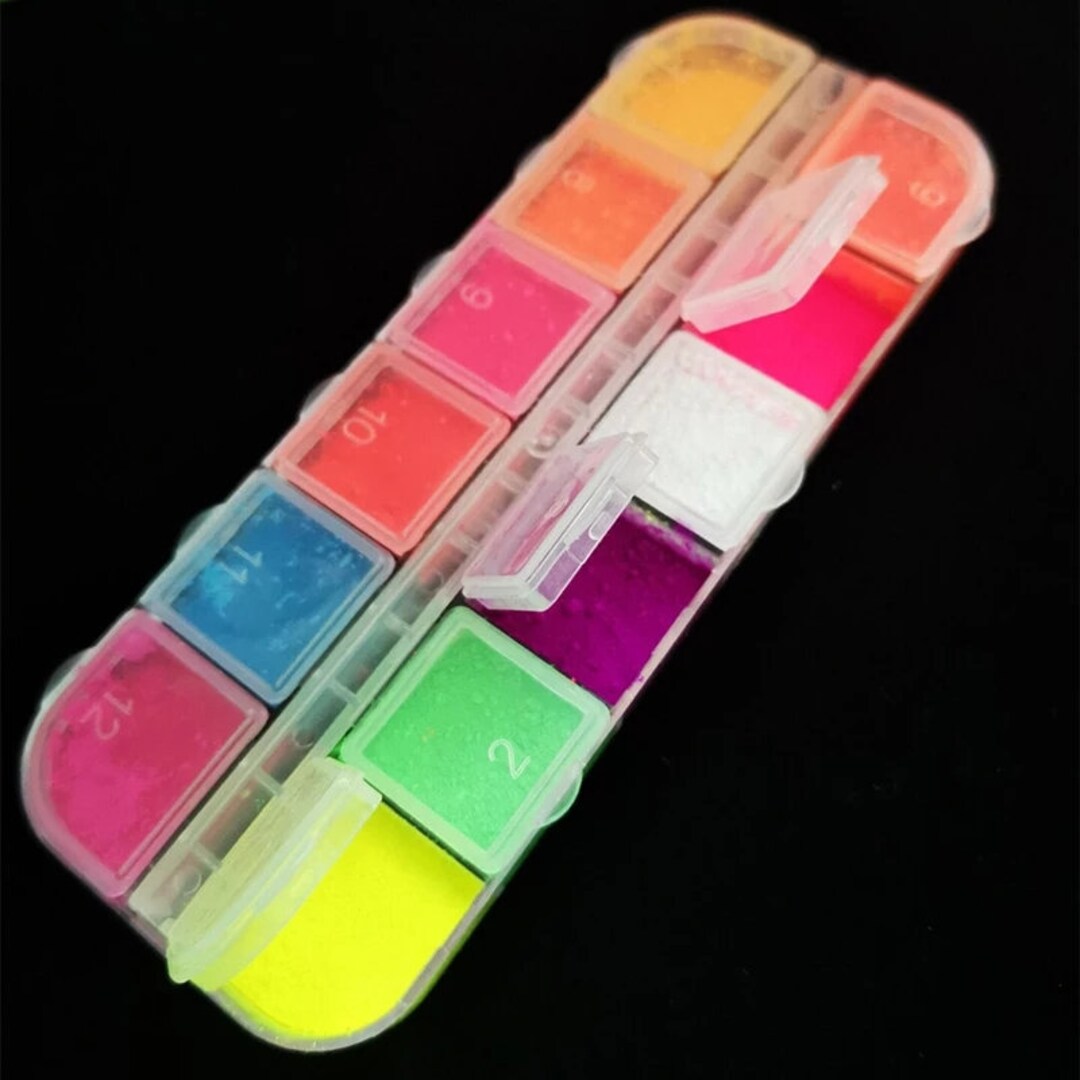 12 Colors Phosphor Fluorescent Neon Pigment - Etsy