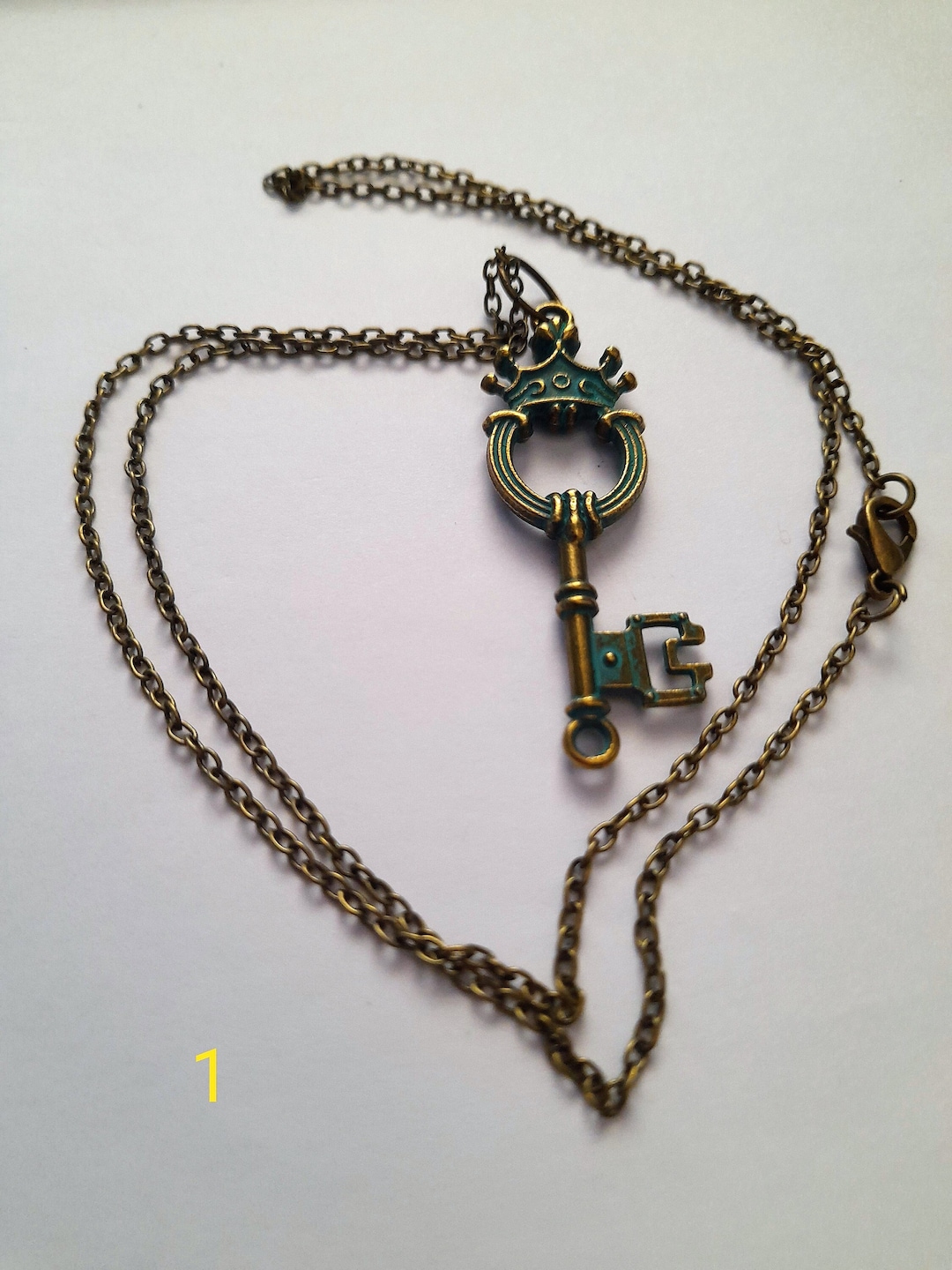 Medieval Key Pendant Necklace: Bronze Alloy, 60cm Chain - Etsy