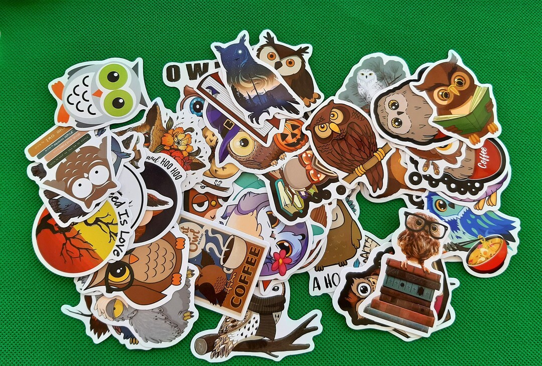 Cartoon Owl Sticker Cute Owls Cartoon Owls Forest Memorabilia 50PCS ...