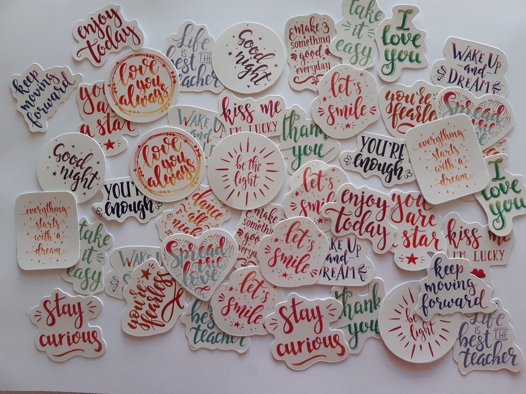Inspirational Quote Stickers: Kawaii Scrapbooking Stickers (45pcs ...