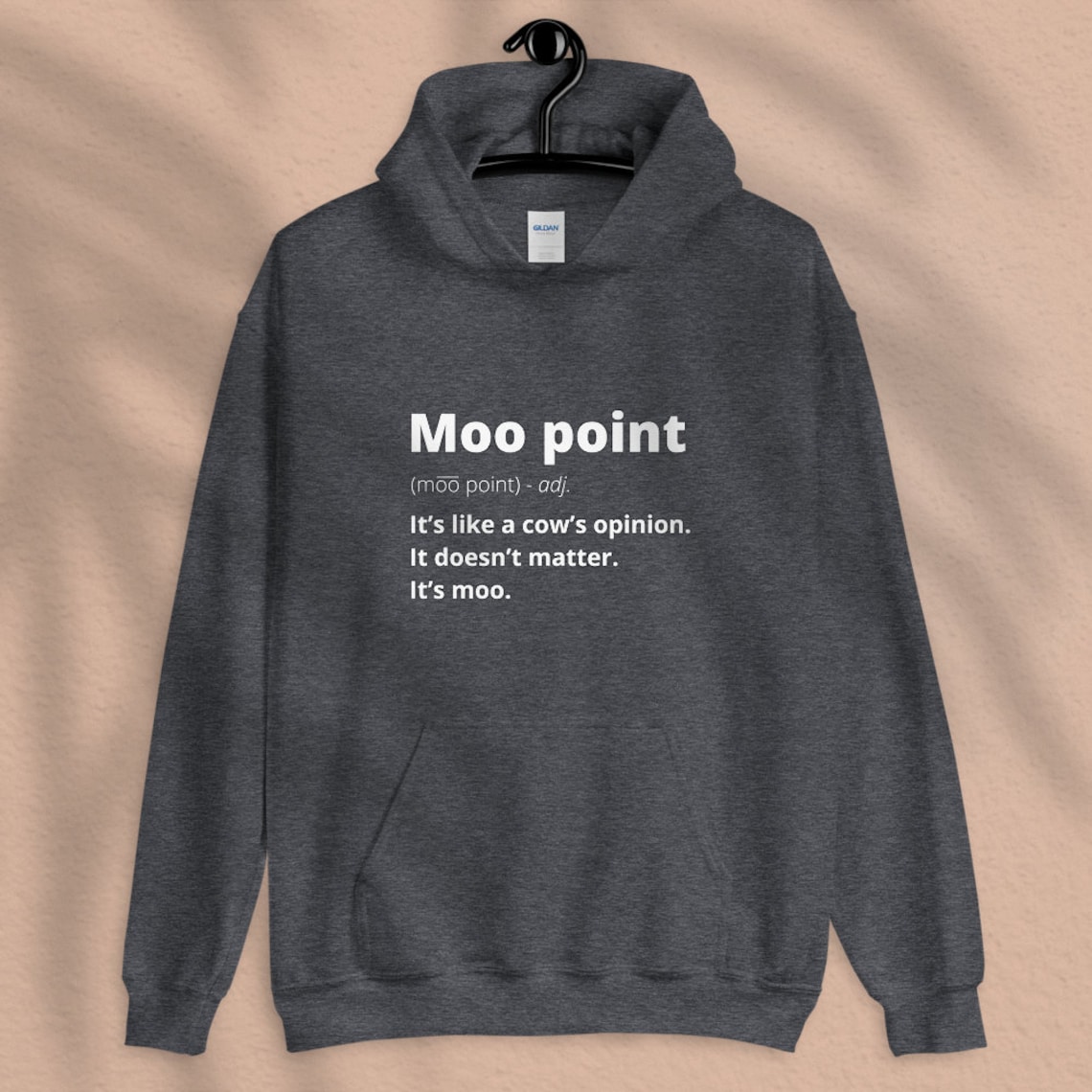 Moo Point It's Moo Meme Hoodie Funny Text Clothing | Etsy