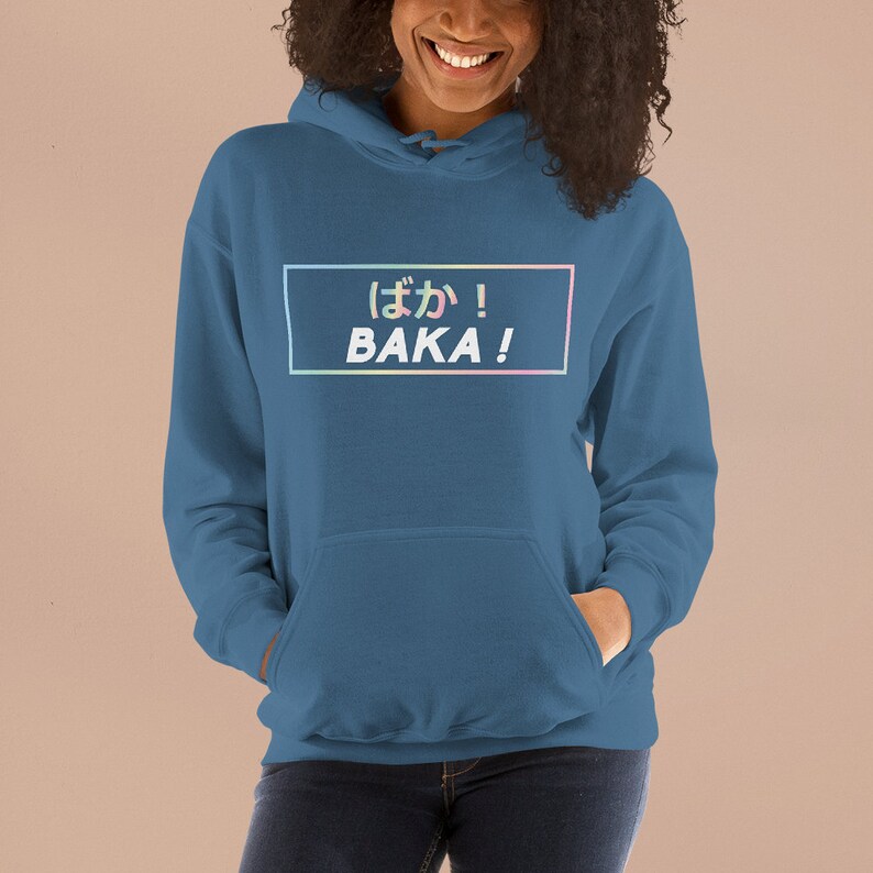 Baka Japanese Letters - Anime Vaporwave Chillwave Hoodie - Custom Made ...