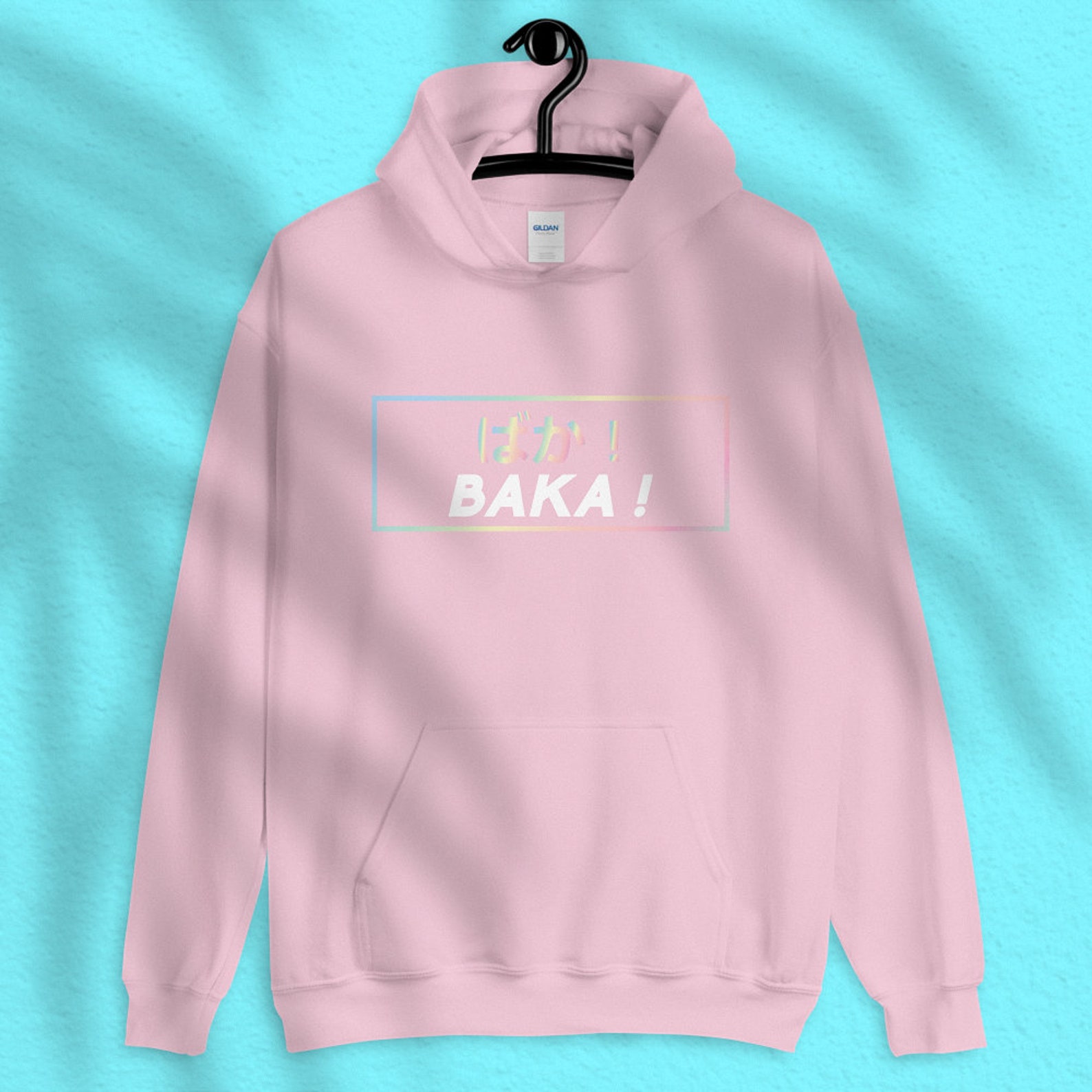 Baka Japanese Letters Anime Vaporwave Chillwave Hoodie Custom Made ...