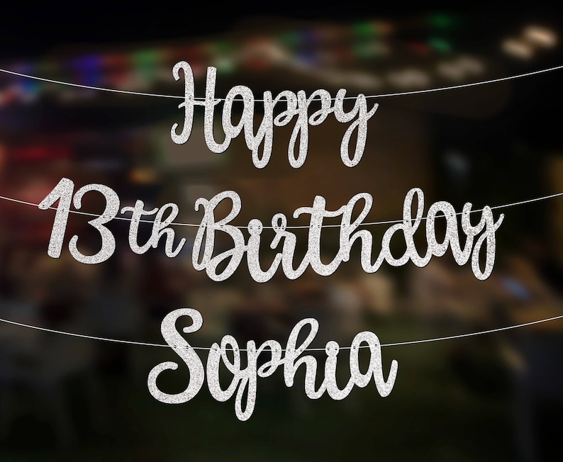 Personalised Custom 13th Birthday Banner Party Decorations ANY AGE 7th ...