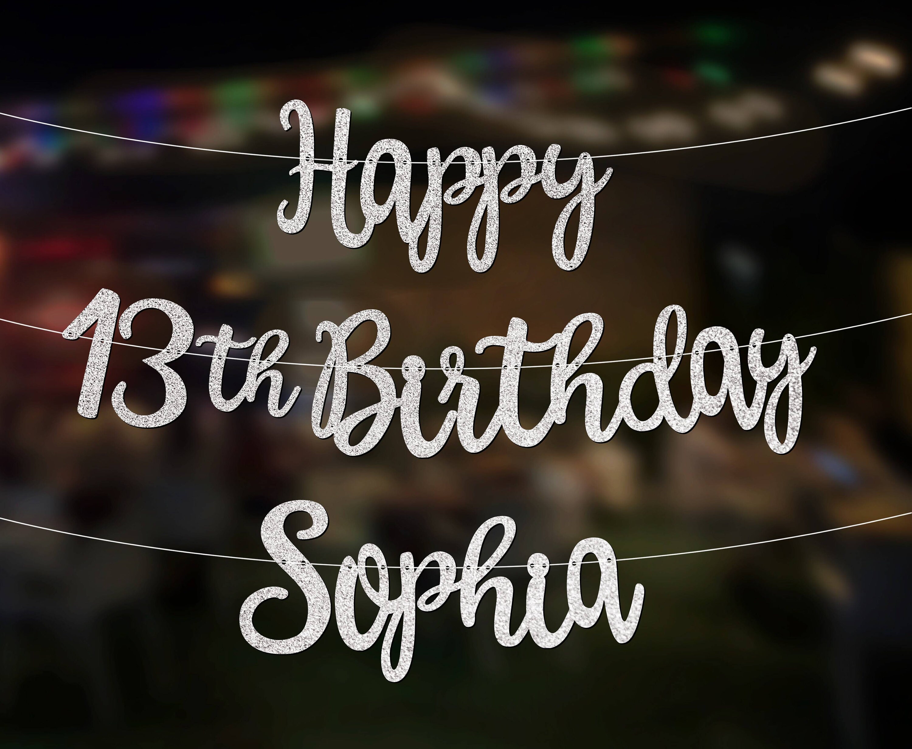 Personalised Custom 13th Birthday Banner Party Decorations ANY AGE 7th ...