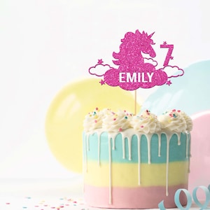 Custom 7th Birthday Cake Topper Personalised Name Cake - Etsy