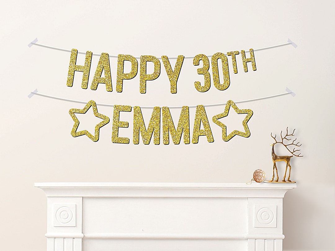Custom 30th Birthday Banner Personalised Words Party Decorations for ...