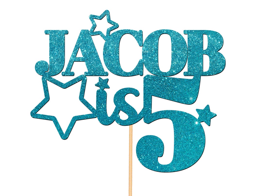 Custom 5th Birthday Cake Topper Personalised Name Cake Decorations for ...