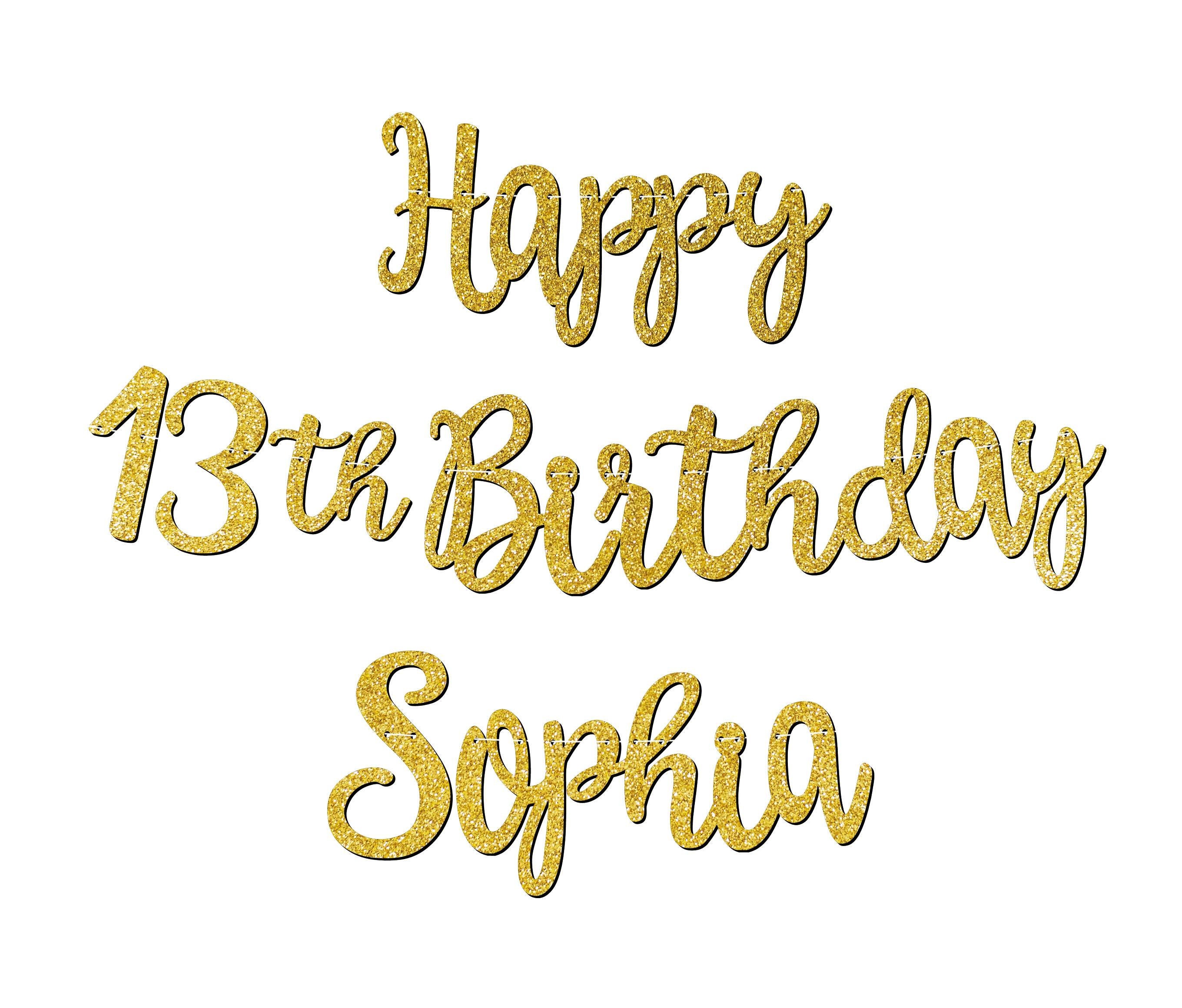 Personalised Custom 13th Birthday Banner Party Decorations ANY AGE 7th ...