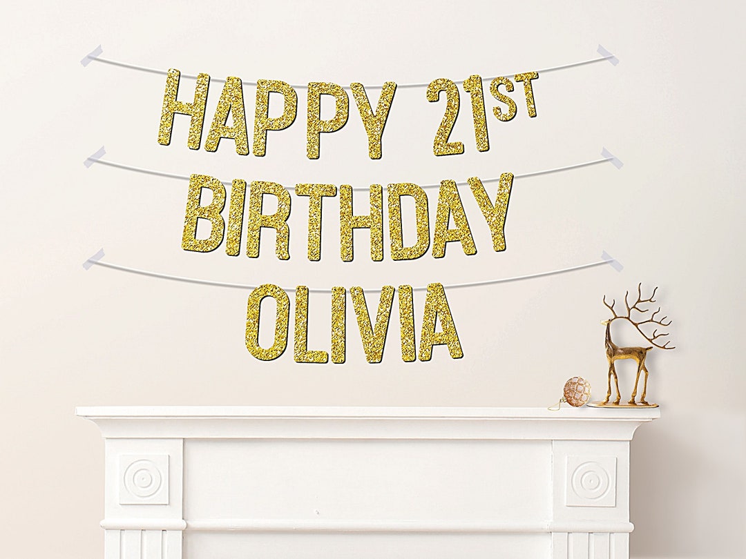 Custom 21st Birthday Banner Personalised Words Party Decorations for ...