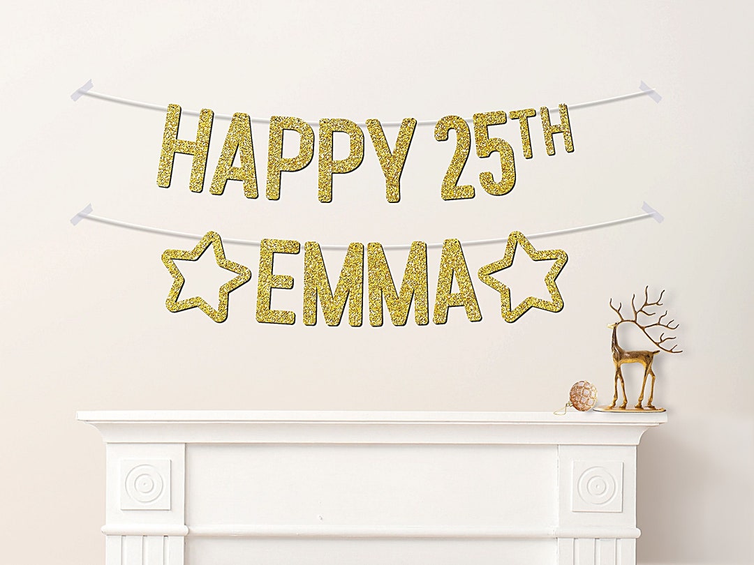 Custom 25th Birthday Banner Personalised Words Party Decorations for ...