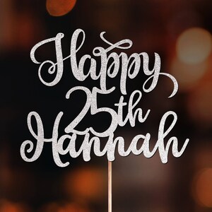 Personalised Custom 25th Birthday Cake Topper Party - Etsy UK