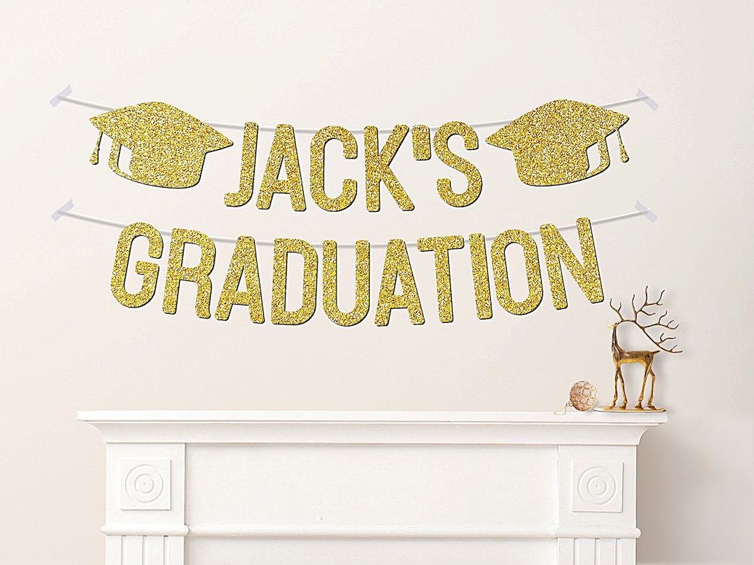 Custom Graduation Banner Personalised Words Party Decorations for Her ...